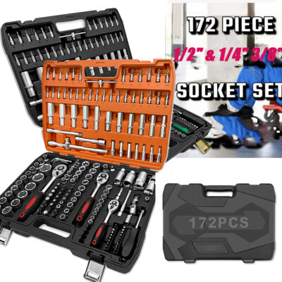 172 Piece Professional Socket Wrench Set 1/2" & 1/4" 3/8" Spanners Torx ...