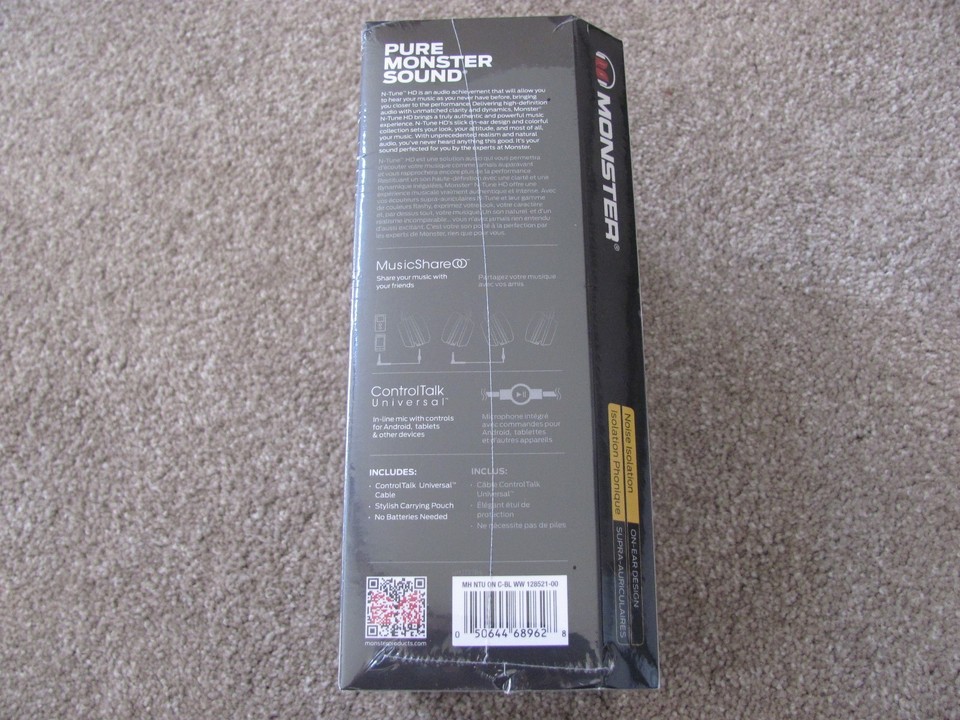 Brand New Monster N-Tune HD Colour It Loud On-Ear Headphones Blue ...