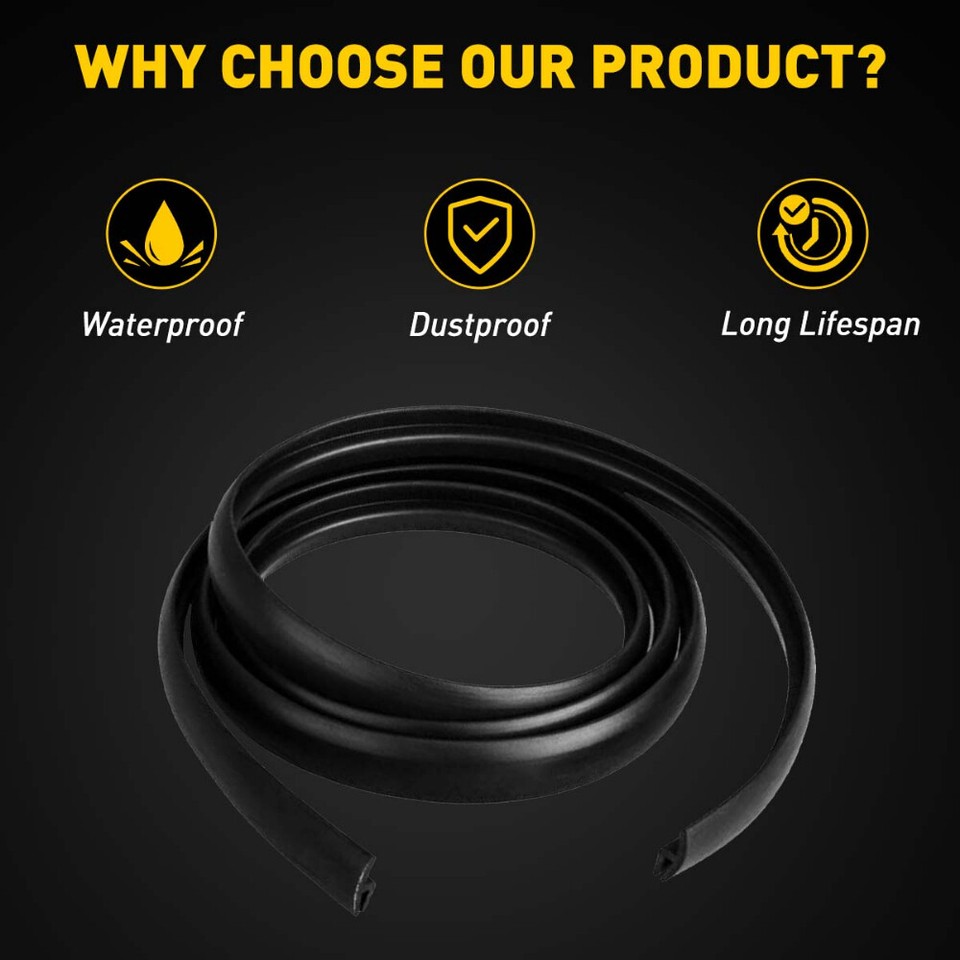 10Ft H-Shape Windshield Rubber Molding Seal Trim Universal For ...