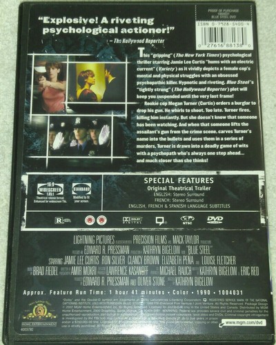 Blue Steel DVD widescreen Jamie Lee Curtis , Ron Silver 1990 RARE oop ...