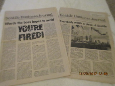 Lot of 2 vintage 1980 SEATTLE BUSINESS JOURNAL out of print newspaper ...