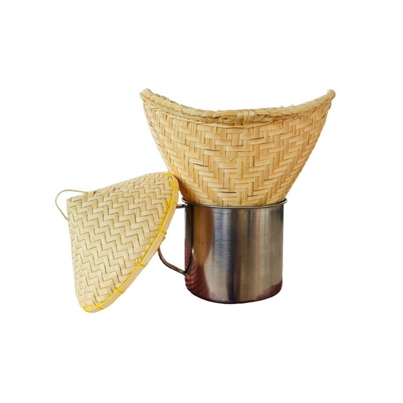 Thai BamBoo Lao Sticky Rice Cooker Steamer with Cooking Pot Kitchen ...