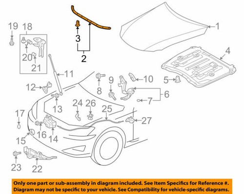 53381-53040 Toyota Seal, hood to radiator support 5338153040, New ...