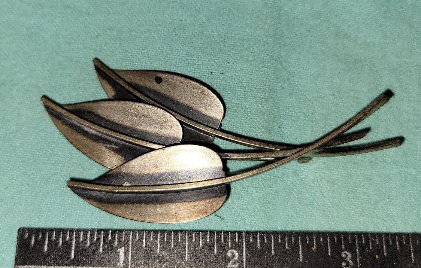 Vintage Sterling Leaves Pin By Jewelart - Gem