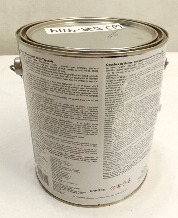 LenMar UltraLaq 1M-806-1 Semi-Gloss Precatalyzed Finish White Topcoat 1 ...