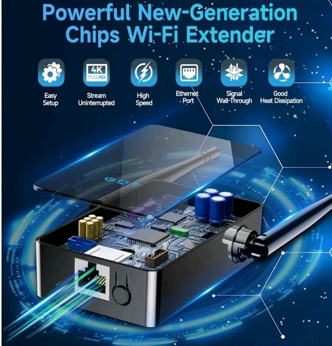2025 WiFi Extender Signal Booster New Gen Internet Booster for Home 4X ...