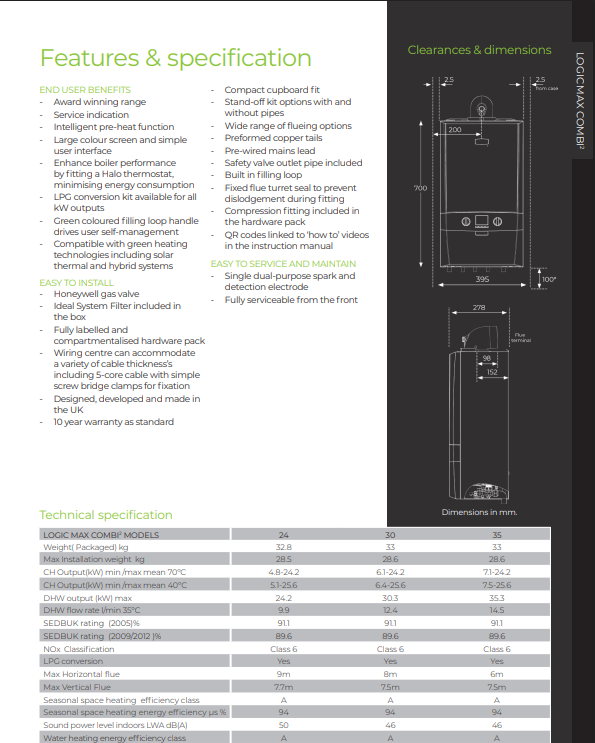 Ideal Logic Max Combi2 C30 30kW Gas Combi Boiler Only 1299£ INC VAT ...