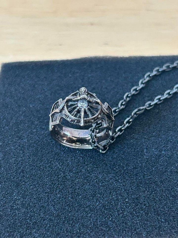 Final Fantasy XV Ring of the Lucii Black Silver 925 Pendant Necklace ...