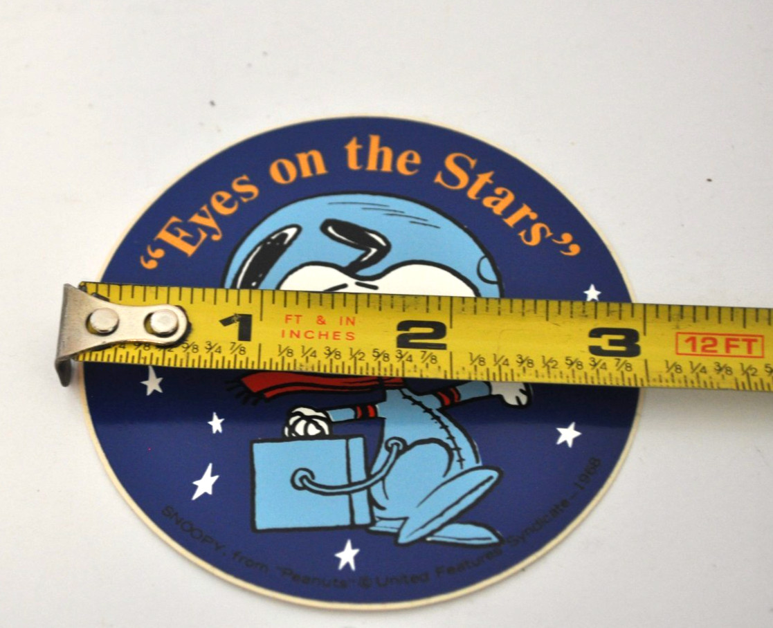 Vintage NASA Snoopy 3-Inch Sticker (1968) Collectible Decal