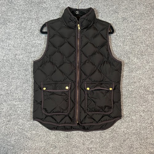 J.Crew Vest Womens Medium Black Down Feather Zip Up Comfort Outdoors | eBay