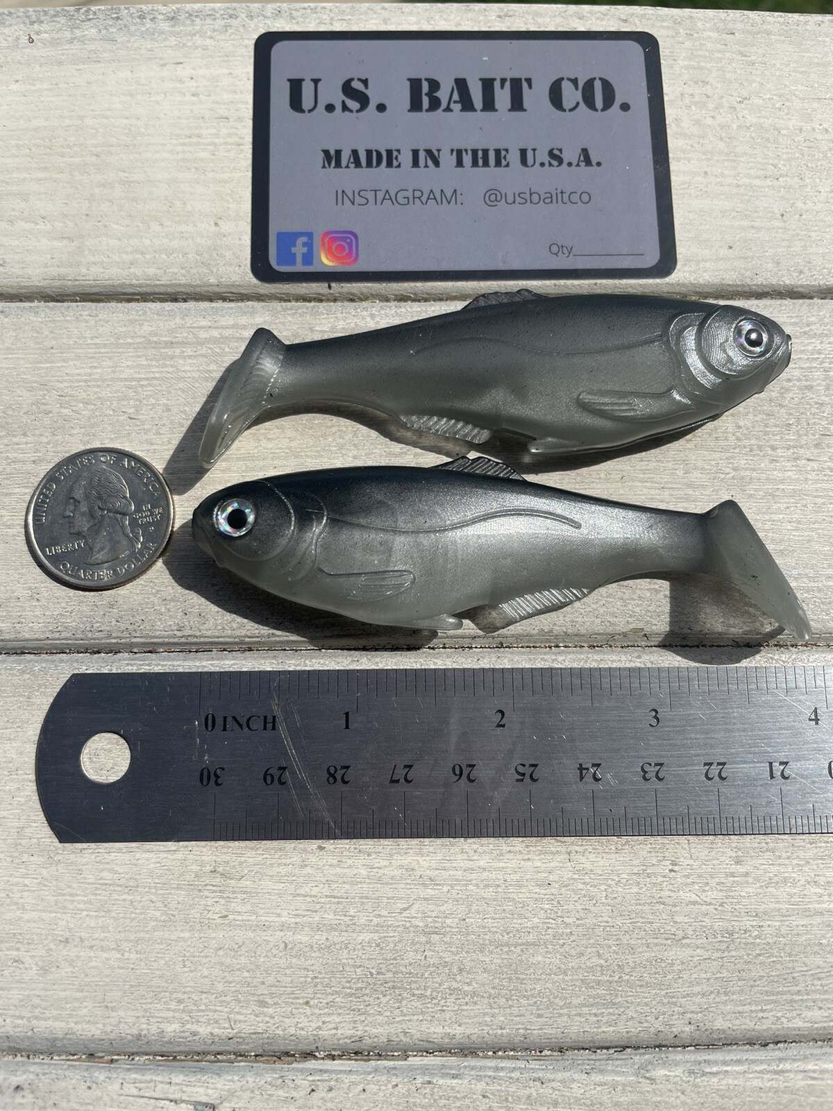 Weedless Swimbait 4” Color Silver Shad Lot Of 2 Baits | eBay