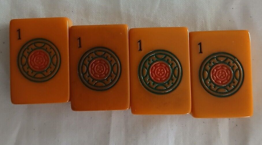 Butterscotch Mahjong Dots/Balls/Circles #1 Tile 1930's | eBay