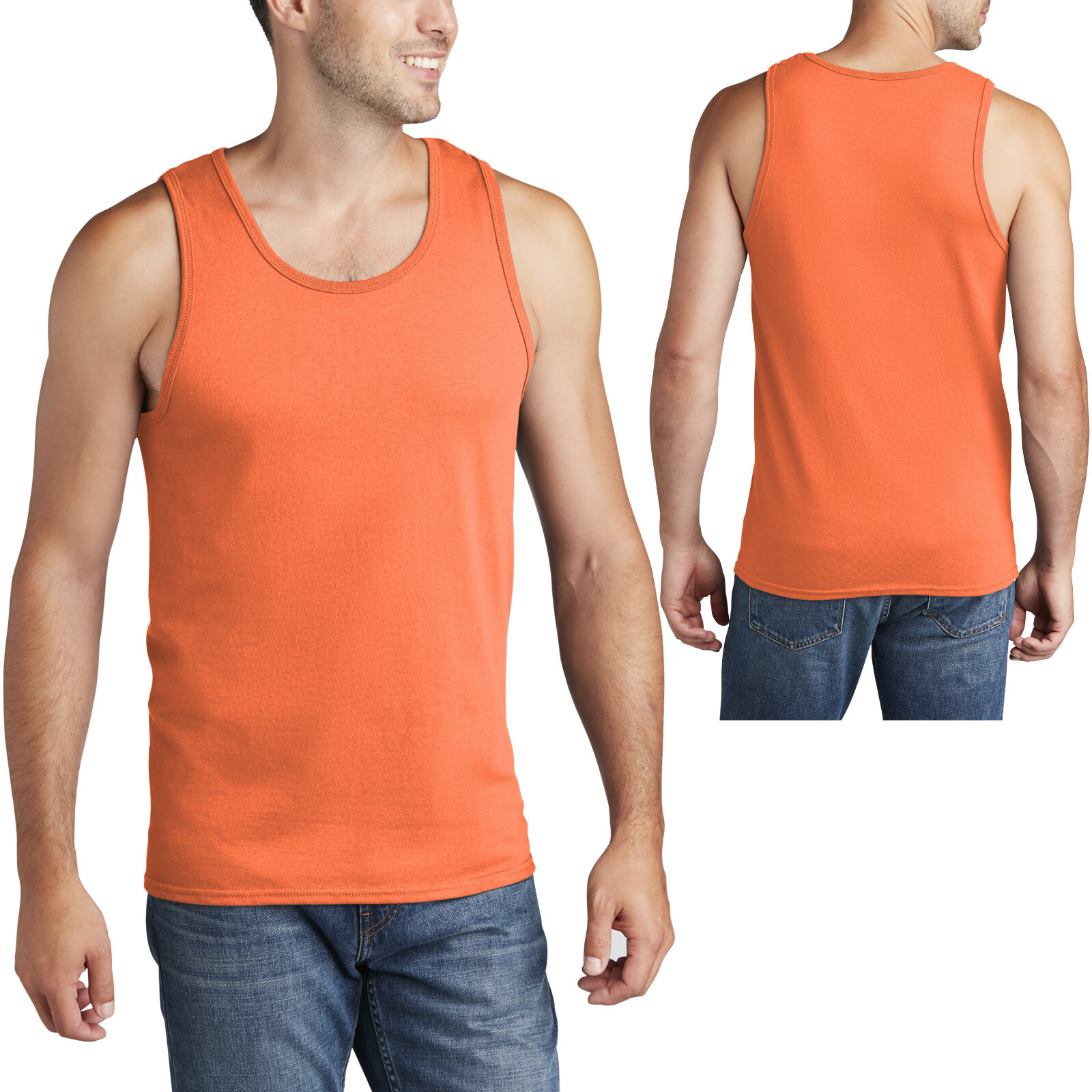 Mens Solid Tank Top 100% Preshrunk Cotton Includes NEONS S M L XL, 2XL ...