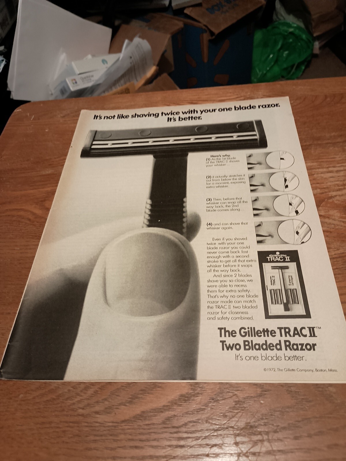 1972 The Gillette Trac 2 Two Bladed Razor Magazine Ad | eBay
