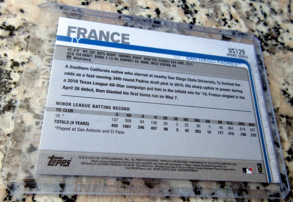 TY FRANCE 2019 Topps Rookie Card RC Logo Cincinnati Reds HOT🔥🔥🔥$$$ | eBay