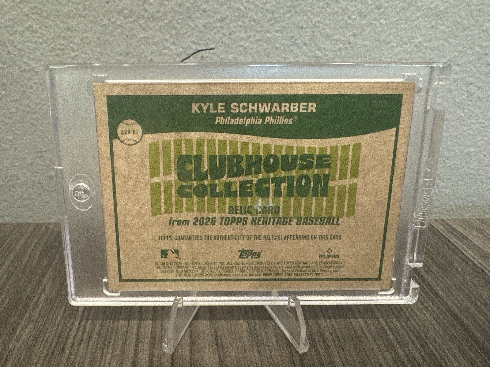 2026 Topps Heritage #CCR-KS Kyle Schwarber Clubhouse Collection Patch ...