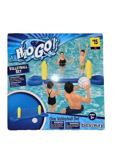 H2O Go! Inflatable Floating Volleyball Set Pool Water Game Includes ...