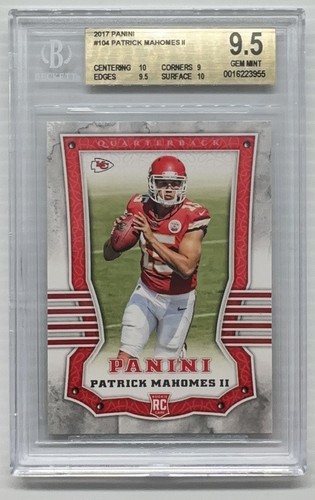 2017 Panini Patrick Mahomes II Rookie Card RC #104 BGS 9.5 Gem Mint ...
