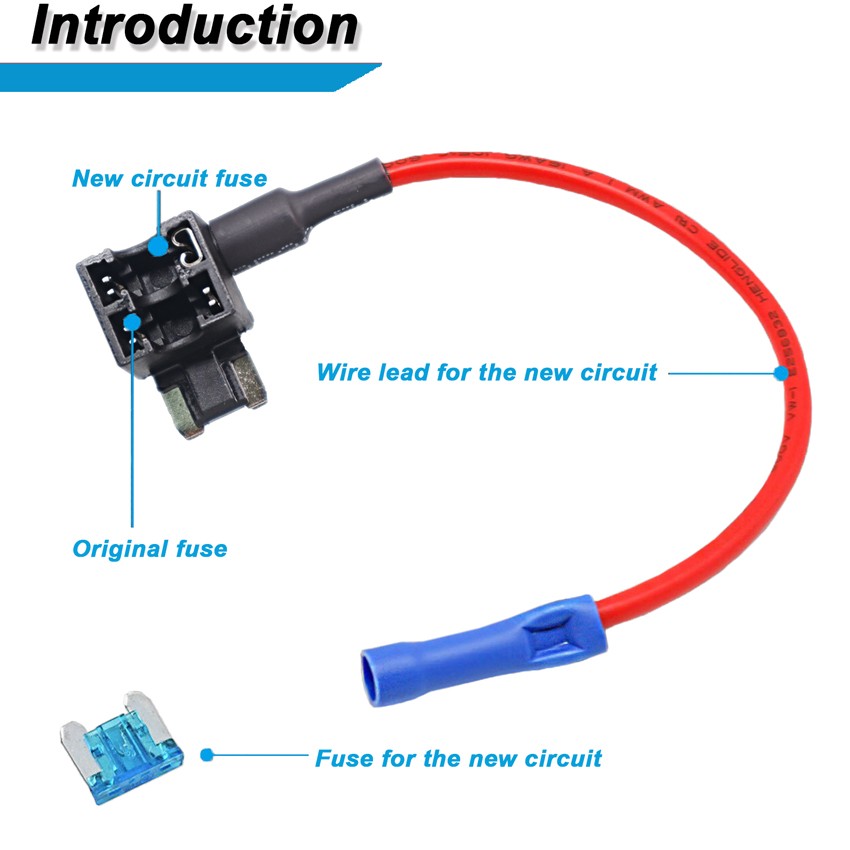 10Pcs Fuses Splitter ATM Fuse Tap Fuse Holder 12V 10Amp Car Add A ...