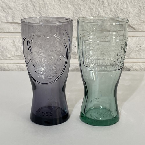 2 Vintage Mid Century Coke Coca Cola Purple Green Colored Drinking ...