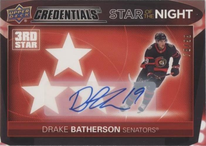 2021-22 Upper Deck Credentials - 3rd Star of the Night Drake Batherson ...