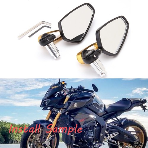 For Yamaha YZF R1 R6 2002-2016 7/8" Handle Bar End Motorcycle Rearview ...