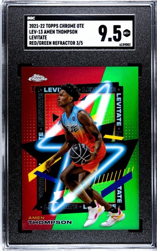 2021-22 TOPPS CHROME OVERTIME OTE AMEN THOMPSON RED LEVITATE 3/5 GRADED ...