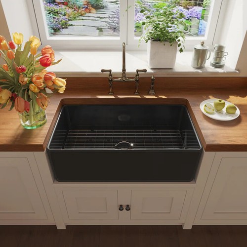 24‘’ 30'' 33" 36''Rectangular Ceramic Apron farmhouse Kitchen Sink With ...