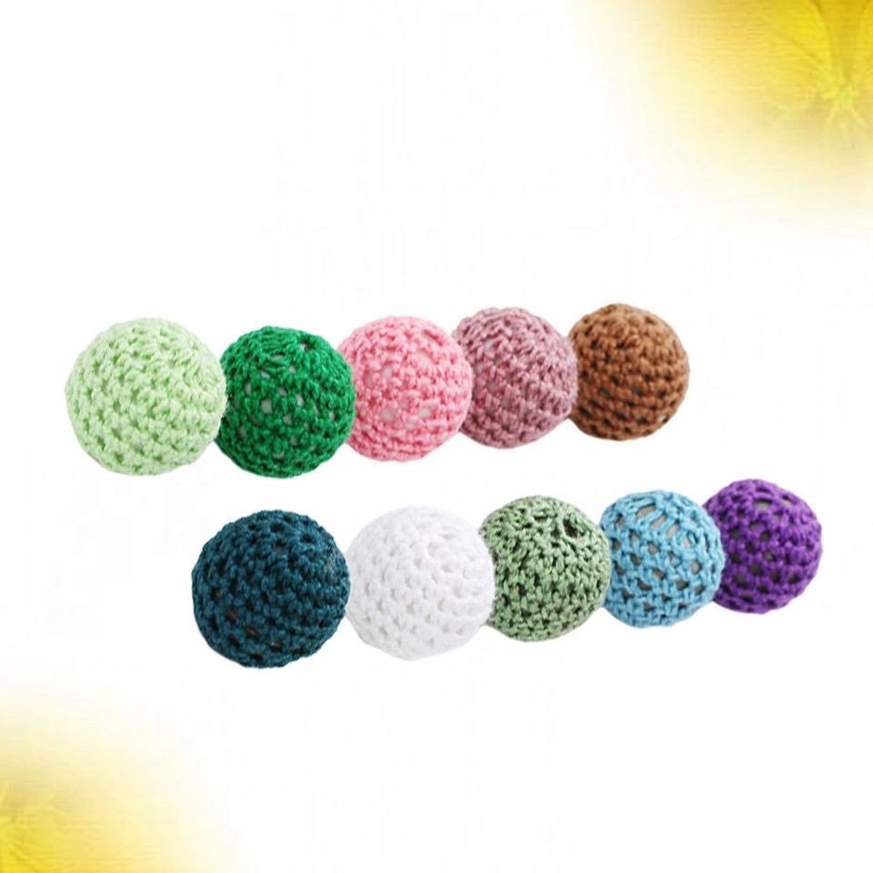 10 Pcs Handmade Crochet Acrylic Yarn Ball DIY Hanging Jewelry ...