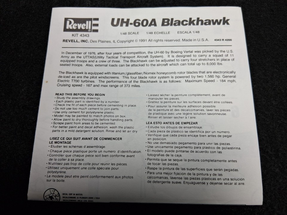 Revell 1/48 UH-60A Blackhawk, Monogram, ICM, Tamiya, Hasegawa ...