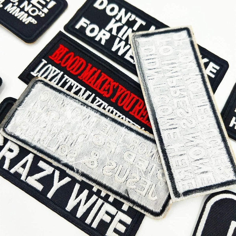 25Pcs Assorted Iron on Word Patches for Motorcycle Biker Vest Different ...