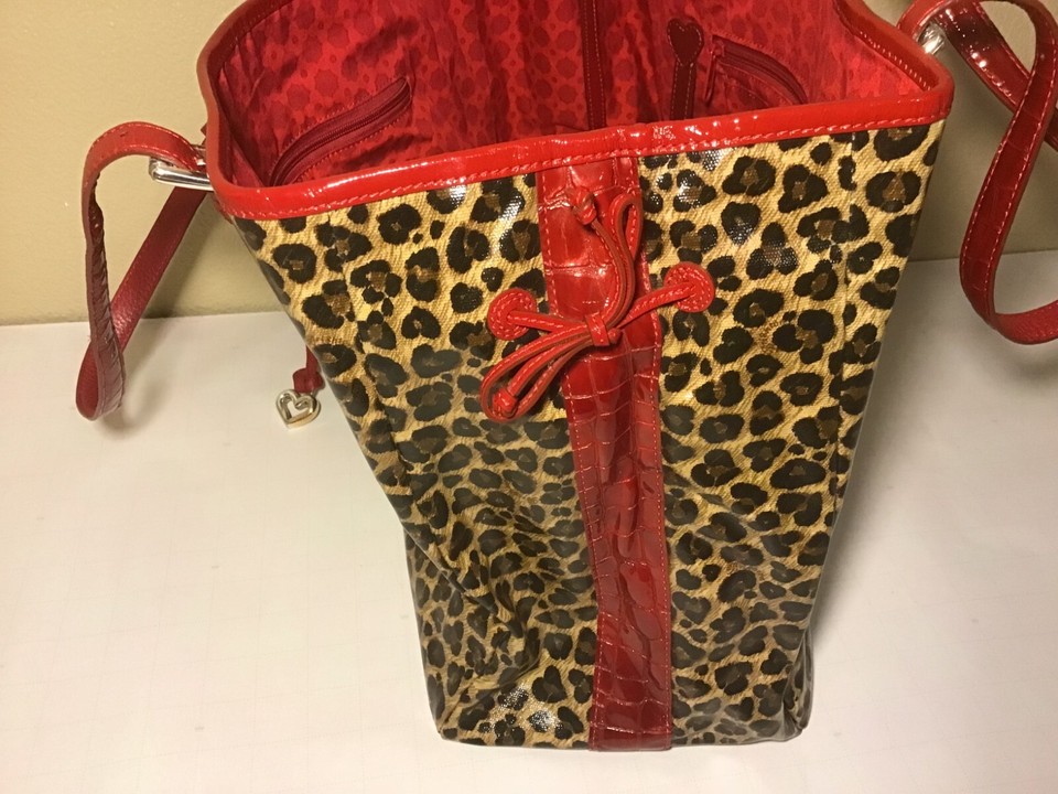 Brighton Bag Whitney Coated Canvas Leopard Print Tote E523422 Handbag ...