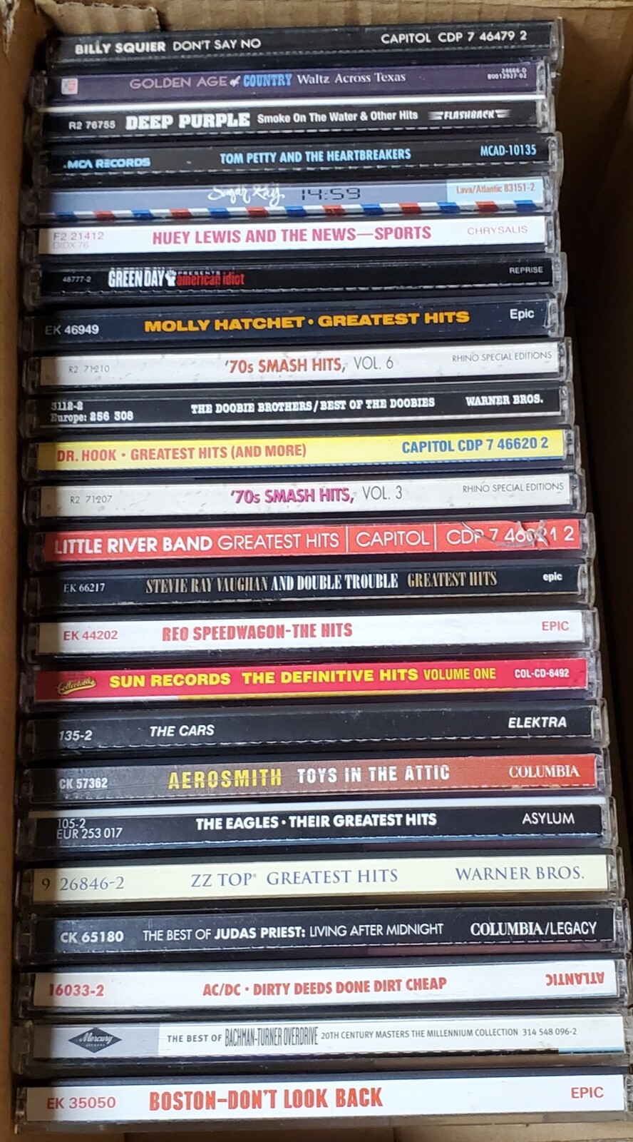 Lot Of 24 Classic Rock CDs 70s 80s ACDC ZZ Top Aerosmith Eagles Boston ...