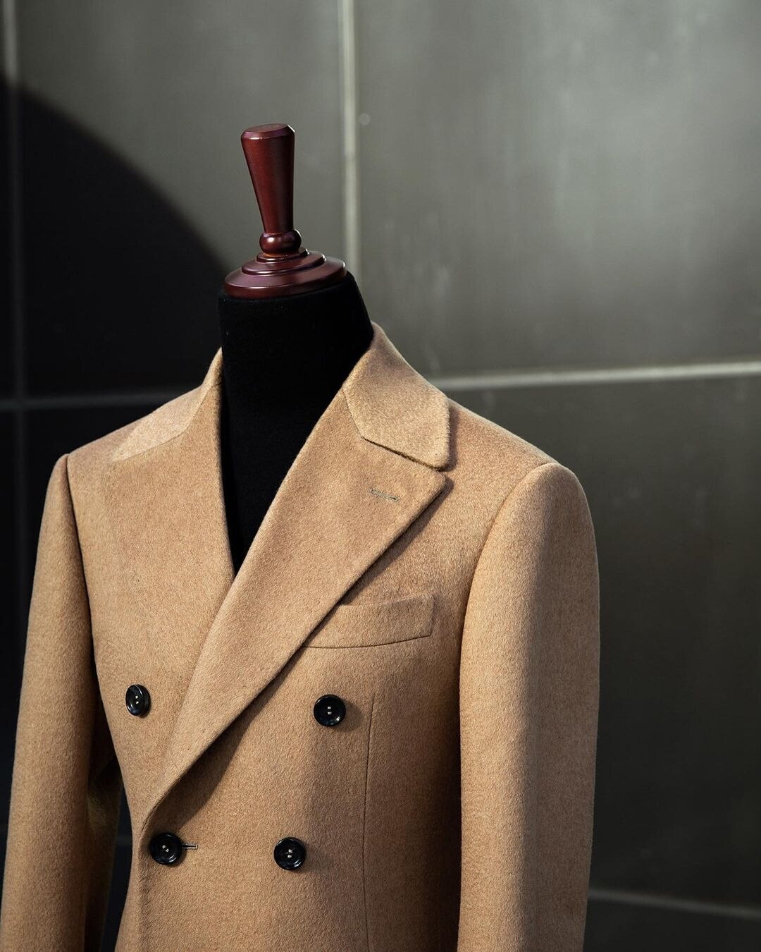 Camel Woolen Men's Overcoat Winter Double Breasted Jacket Gentlemen ...