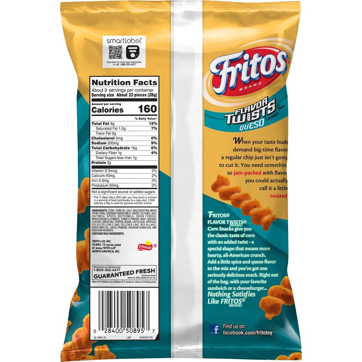 Fritos Nutrition Facts Fritos Lightly Salted Corn Chips (9.25 Oz)