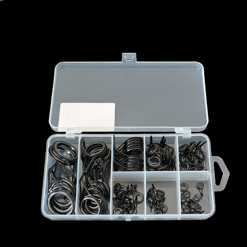 8 Sizes 75Pcs Stainless Steel Sea Fishing Rod Guide Eye Rings Set Kit ...