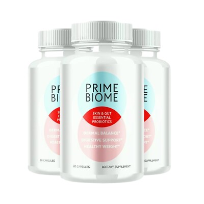 3-Pack Prime Biome Capsules - PrimeBiome Gut & Skin Health Support -180 ...