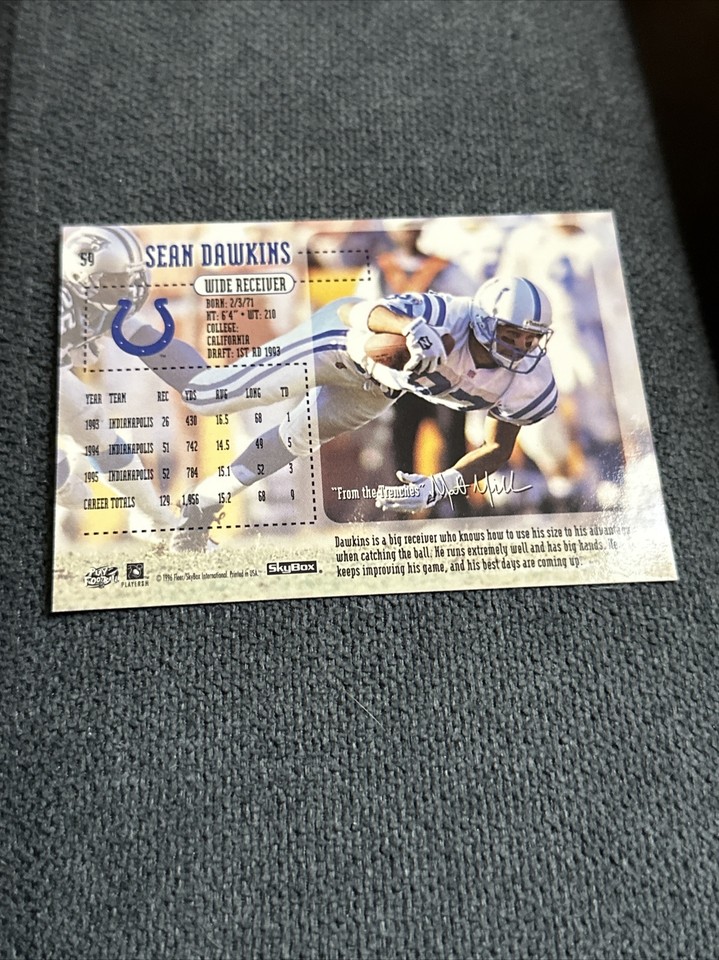 Sean Dawkins 1996 SkyBox Impact Football Card #59 | eBay
