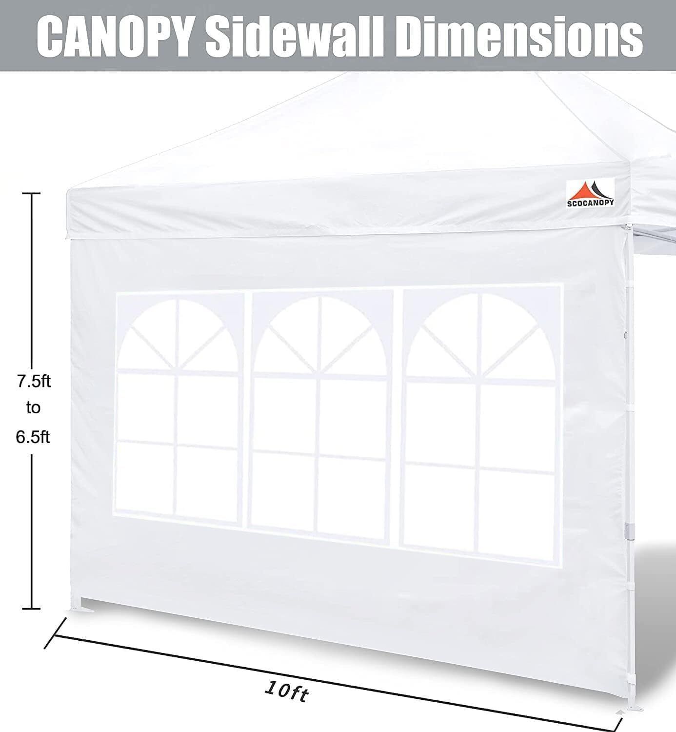Canopies Sidewall W/ Window For 10x10 Canopy Frame Waterproof Windproof ...
