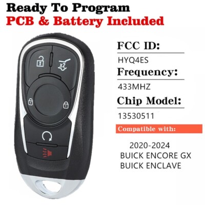 for 2020-2024 BUICK ENCLAVE ENCORE GX REMOTE START KEY FOB 5BTN ...