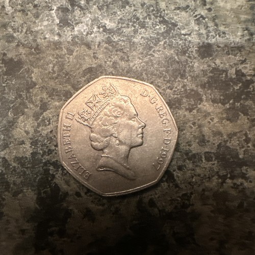 UK 50 pence shield of Britania, year 1997 RARE COLLECTABLE OLD | eBay
