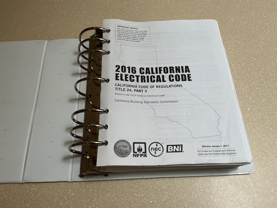 2016 California Electrical Code (CBC), Title 24, Part 3 Ring-Bound | eBay