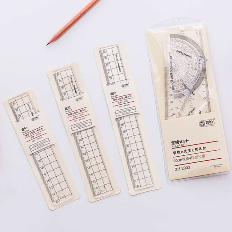 Unprinted Ruler Transparent Square Acrylic Plastic Ruler Scale Sleeve ...
