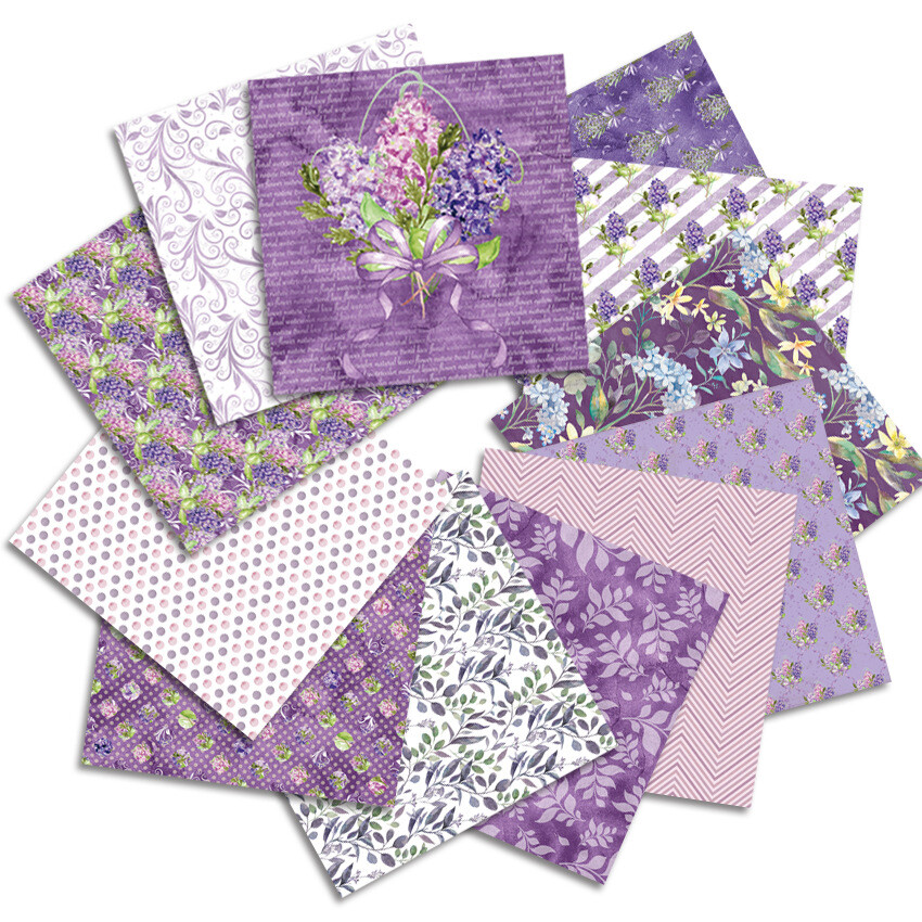 12X Purple Flower Paper Pad Scrapbooking Card Junk Journal Album ...
