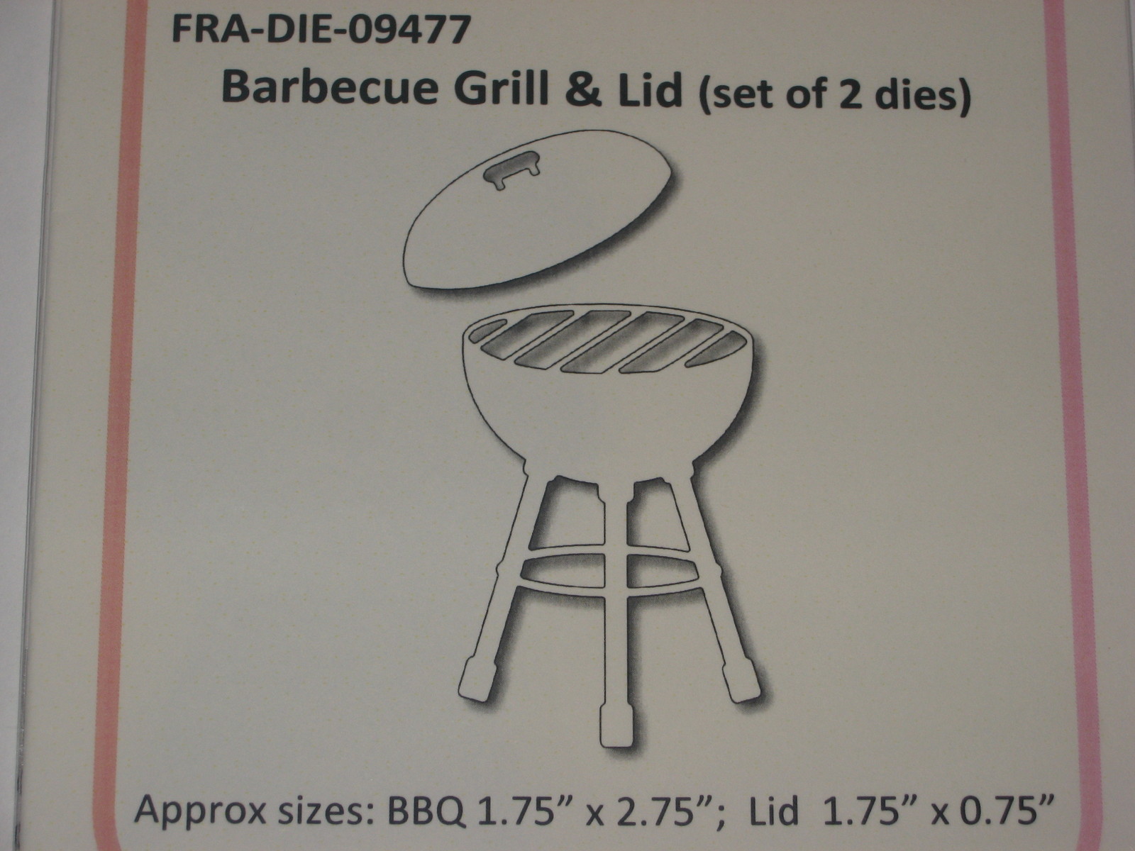 FRANTIC STAMPER - "BARBECUE GRILL & LID" (SET OF 2) FRA9477 CARDS ...