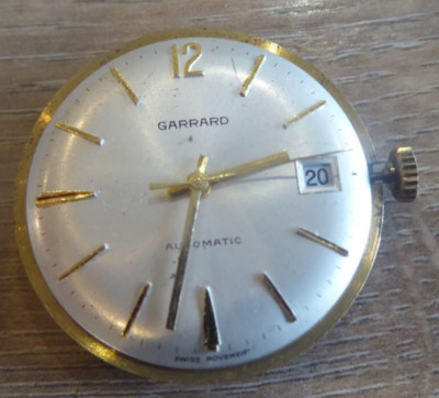 VINTAGE GARRARD 25 JEWELS AUTOMATIC GENTS WRISTWATCH MOVEMENT WORKING ...
