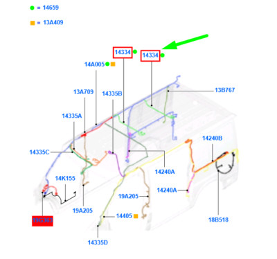 FORD TRANSIT MK3 Body And Roof Console Wiring CC1V-14334-BA 1715486 NEW ...