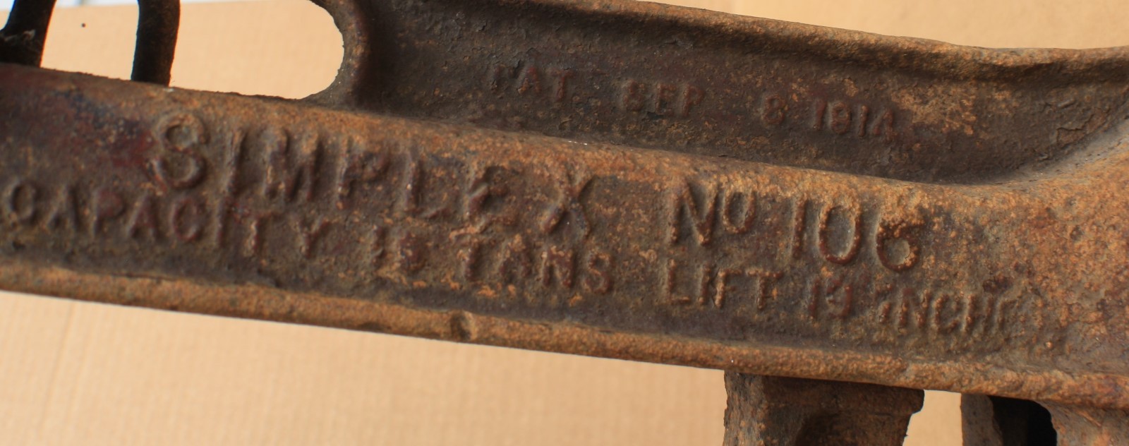 Simplex 106 Railroad Jack ~ Pat. Sept 1914 Rare! ~ 15 ton Jack | eBay