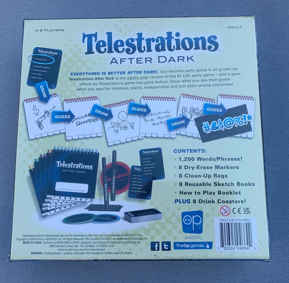 Telestrations: After Dark 2009-2015 Board Game USAopoly Brand New ...