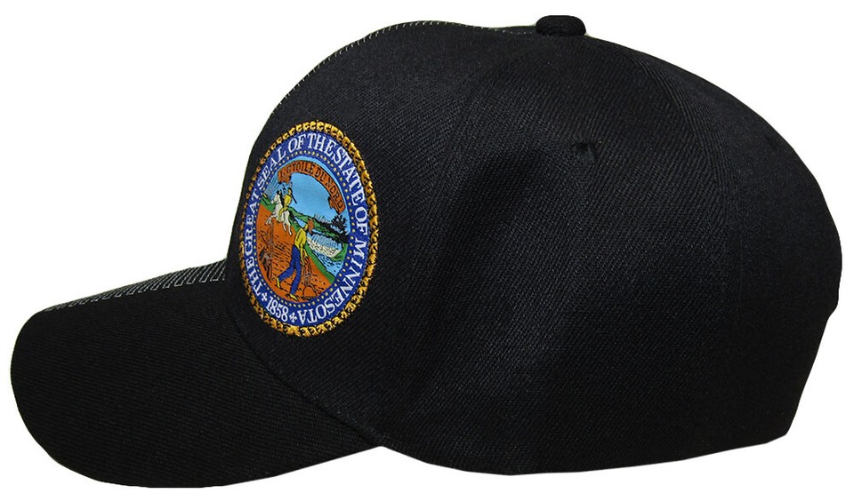 Minnesota State Black White Letters Patch On Side Embroidered Hat Cap ...